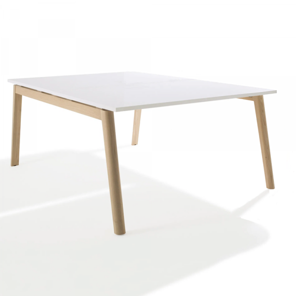 Table de réunion carrée 6 personnes Cosy Wood L 140 x P 140 cm